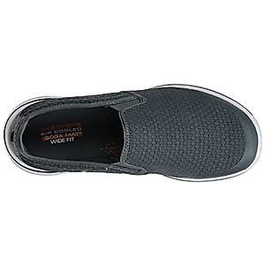Skechers Men's GOwalk 5 - Elastic Stretch Athletic Slip-On Casual Loafer Walking Shoe Sneaker, Charcoal, 9
