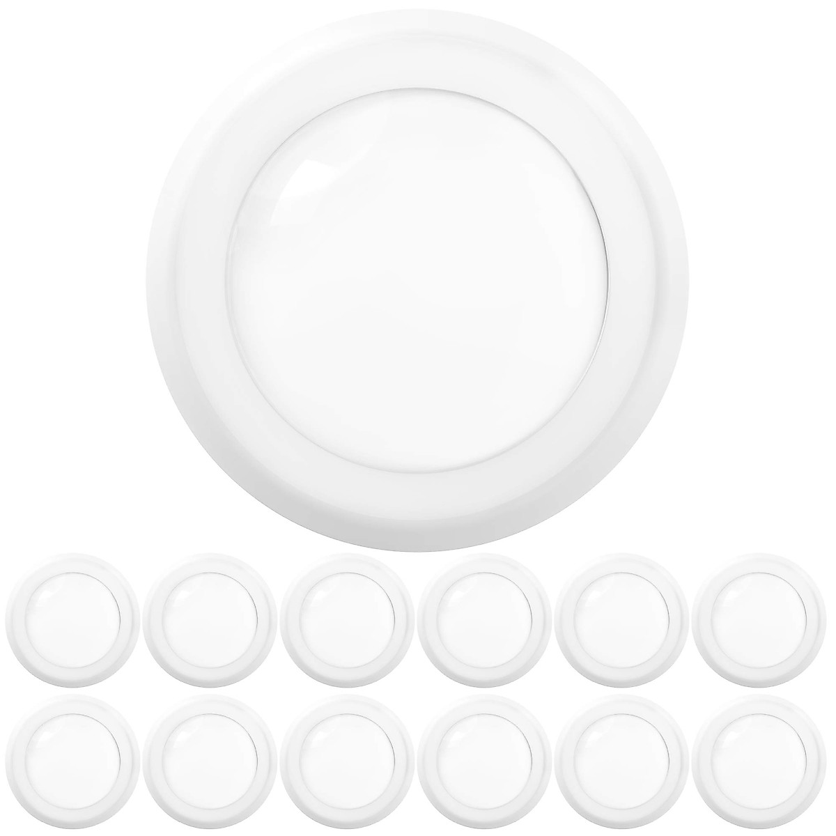 Sunco Lighting 12 Pack 5/6" LED Disk Lights Flush Mount Ceiling Light Fixture Recessed 5000K Daylight, 100W Equivalent 15W, 1050LM, Dimmable Low Profile Surface Mount ETL & Energy Star Listed