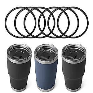 6pcs Replacement Rubber Lid Seals Compatible Seals Lid Gaskets for 20 or 30 Ounce Insulated Stainless Steel Tumblers