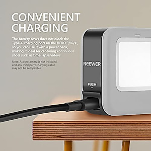 Neewer Protective Cover Replacement Door Compatible with GoPro Hero 10/Hero 9 Black, Battery Charging Door Vlog Accessory Compatible with GoPro 10 9 Action Camera - ST19