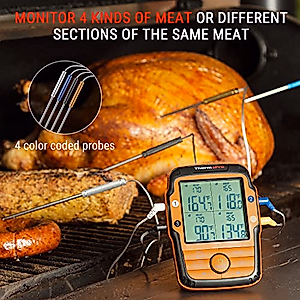 ThermoPro TP27 500FT Long Range Wireless Meat Thermometer for Grilling and Smoking with 4 Probes Smoker BBQ Grill Kitchen Food Cooking Thermometer for Meat