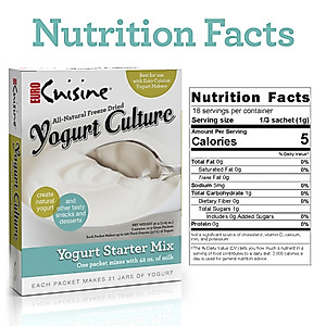 Euro Cuisine RI1020 All Natural Yogurt Culture Starter – Perfect for Dairy Free, Whole Milk, Protein Yogurt – Probiotic Yogurt Pouches for Smooth, Creamy Homemade Yogurt