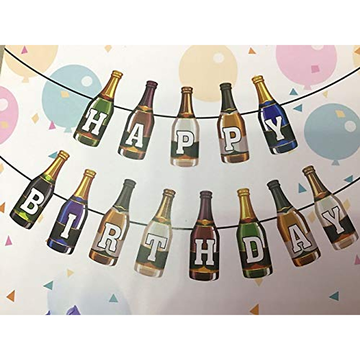 CheeseandU Beer Banner Garland Beer Bottle Happy Bday Party Decorations Octoberfest Party Bachelorette Party Decorations Wedding Anniversary Celebration Birthday Party Decoration Supplies