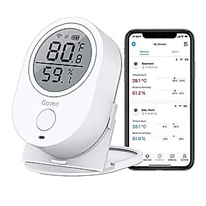 Govee WiFi Thermometer Hygrometer H5051, Bluetooth Indoor Temperature Humidity Monitor with App Notification Alert, Smart Humidity Sensor for Greenhouse Wine Cellar, 2 Years Free Data Storage Export
