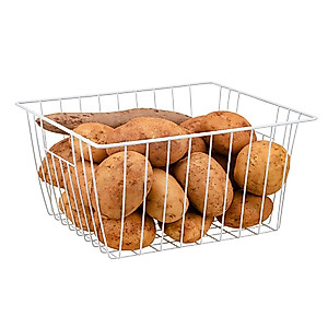 Freezer Storage Organizer Baskets, Household Refrigerator Chest Organization with Built-in Handles for Cabinets, Pantry, Closets, Bedrooms