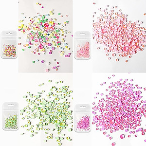 HERIS 8 Pack Mixed Glow Nail Art Rhinestones Fluorescent Diamonds Decorations Accessories Décor Crystals Gems for DIY Manicure