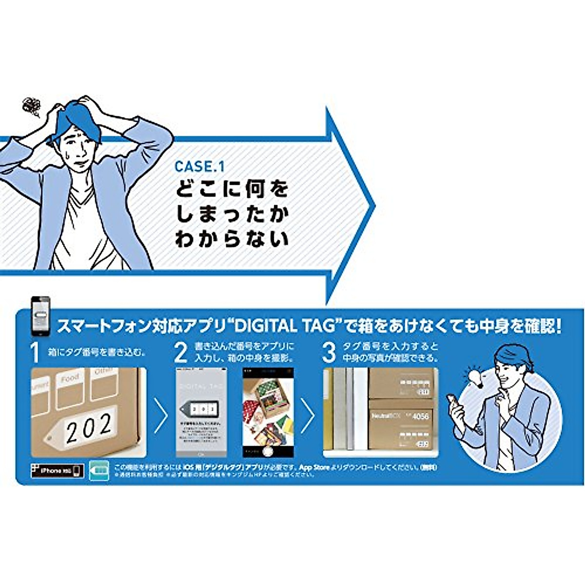 キングジム(Kingjim) King Jim 4058 Cure Storage Box, Storage Box, Neutral Box, XL, Gray