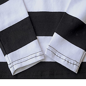 Spring&Gege Boys' Long Sleeve Striped T-Shirt Crew Neck Tees, Black and White Stripes, 9-10 Years