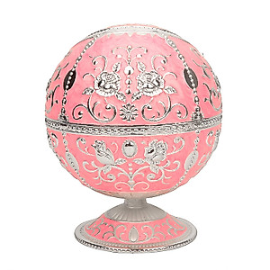 Windproof Ashtray with Lid for Cigarettes Metal Portable Cigar Ashtray Odor Eliminator for Indoor outdoor Hand Stamped Rose Pattern with Sparkle Fancy Gift for Men Women-Pink&silver