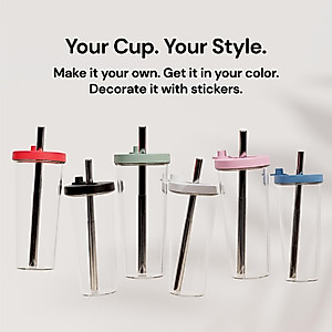 Dodoko Reusable Boba Cup and Straw Boba Tea Cup Bubble Tea Cup Reusable Iced Coffee Cup Cold Coffee Cup Smoothie Cup with Lid and Straw Smoothie Cup to go Smoothie Tumbler 24 oz - Night Black