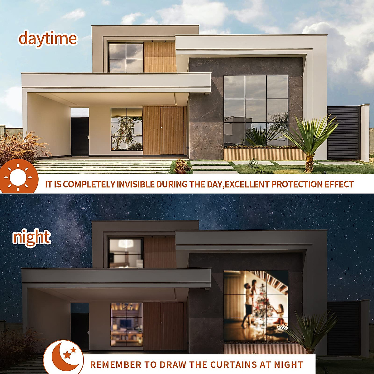 Heat control window film, window tint sun blocking blackout and UV protection, one-way privacy mirror reflective film,explosion-proof Premium PET material Cosmic Black, 17.5 Inch x 6.5 Feet