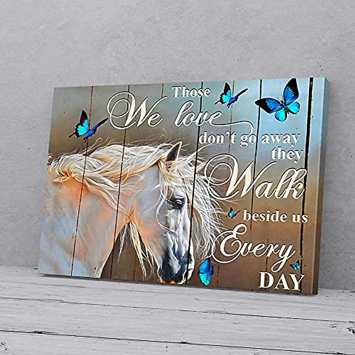 YiKue 5D Diamond Painting Those We Love Dont Go Away Butterfly Horse Girl Adults Beginner Full Drill Diamond Paintings Picture Arts Craft for Home Wall Decor Gift 12X16inch