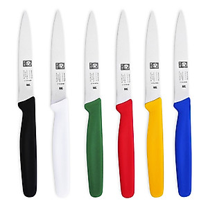 Paring Knives Set – Straight Paring Knife Set of 6 – Stainless Steel Kitchen Paring Knives – Small Kitchen Knives for Slicing, Dicing, Chopping, Meal Prep – 4-inch Blade Sharp Paring Knives