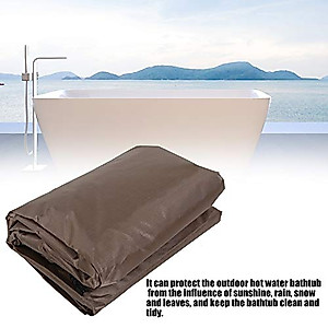 Outdoor Garden Foldable Square Rainproof Sunscreen SPA Covers Bathtub Protector Cover Hot Spring Bath Cover 90.9x90.9x11.8in (Coffee)