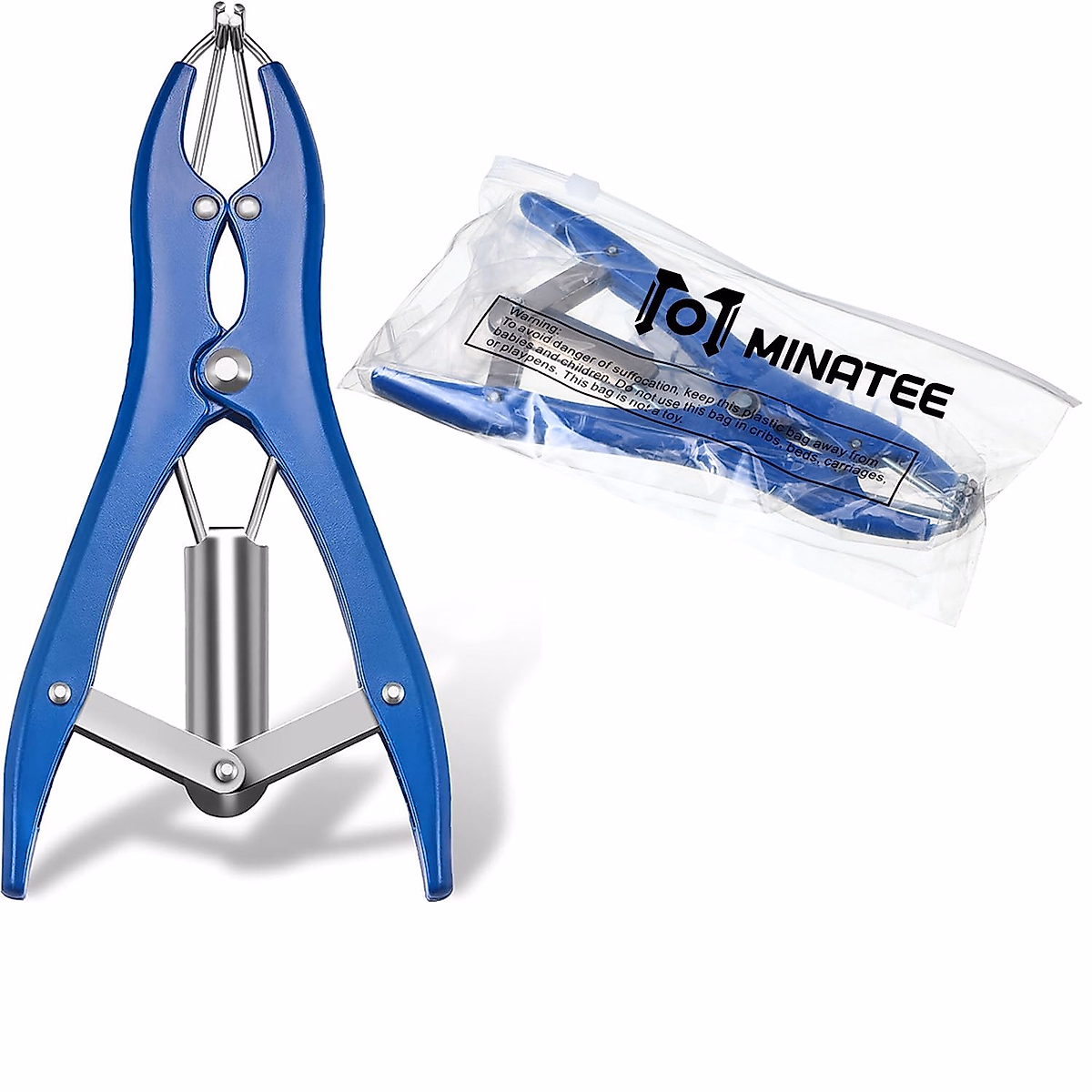 Minatee Balloon Expander Pliers Balloon Stuffing Tool Blue Stainless Steel Balloon Stretcher Sequin Filling Pliers for Filling Balloon Sequins Petals Feathers Home Party Activities (Simple Style)