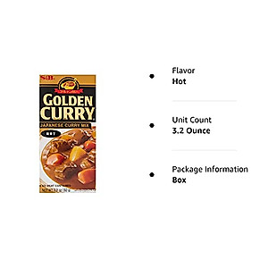 S&B, Golden Curry Sauce Mix, Hot, 3.2 oz