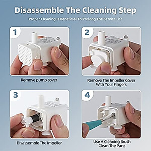 Water Pump For Cat Water Fountain, NAYELF Replacement Pump for Pet Water Fountain for Cat Inside with Smart Power-off Indicator Light 5V Low-energy Ultra-quiet