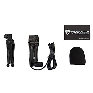 Rockville Z-Stream USB Condenser Computer Microphone YouTube Zoom Podcasting Mic Bundle RockPop Double Screen Recording Mic Pop Filter w/Metal Gooseneck Clamp