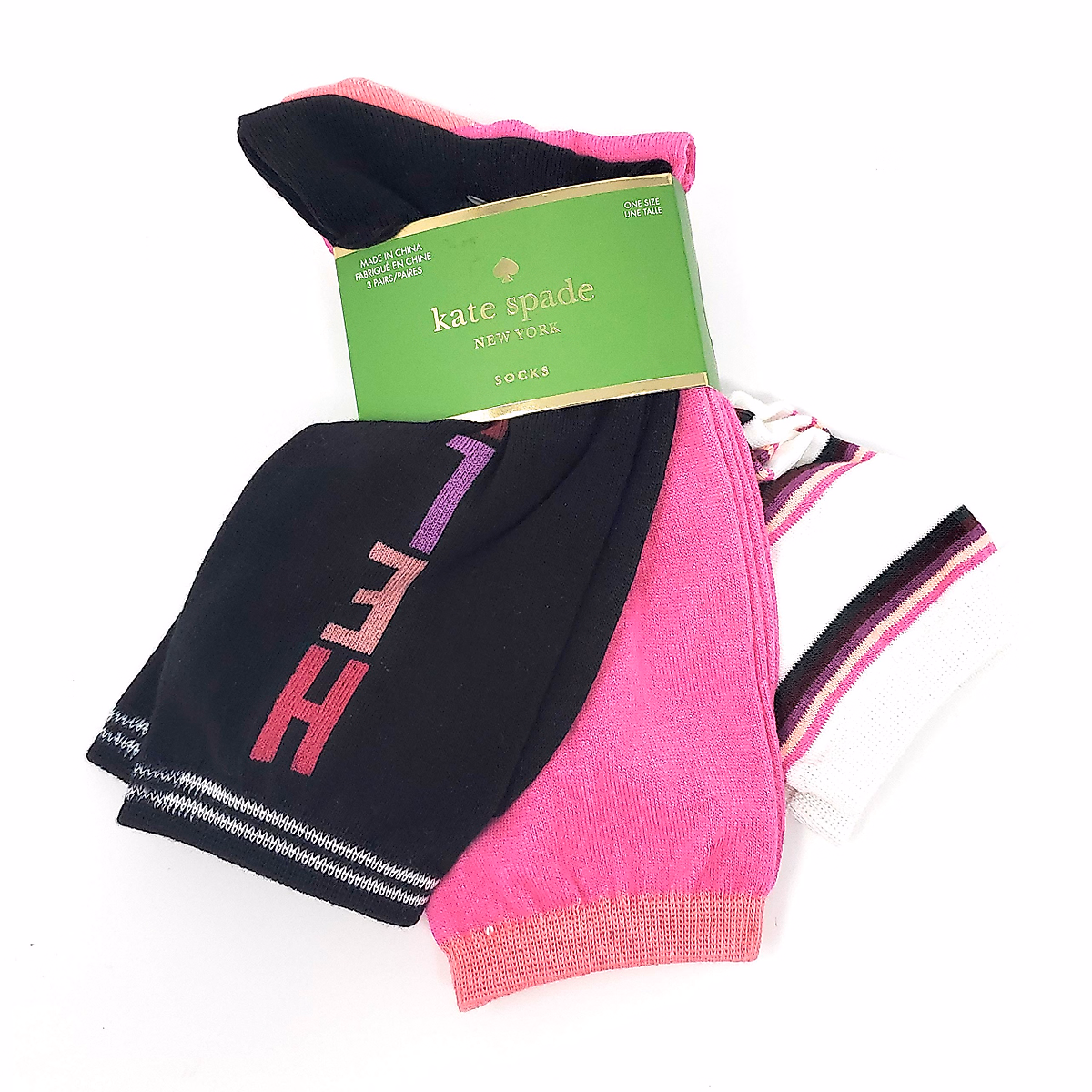 Kate Spade New York Stallion 3-Pack Trouser Socks Black 4-10 Women's Shoe