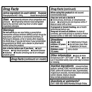 HealthA2Z Decongestant PE 300 Counts | Phenylephrine HCl 10 mg | Maximum Strength | Non Drowsy Nasal & Sinus Congestion Relief Due to Cold & Allergies