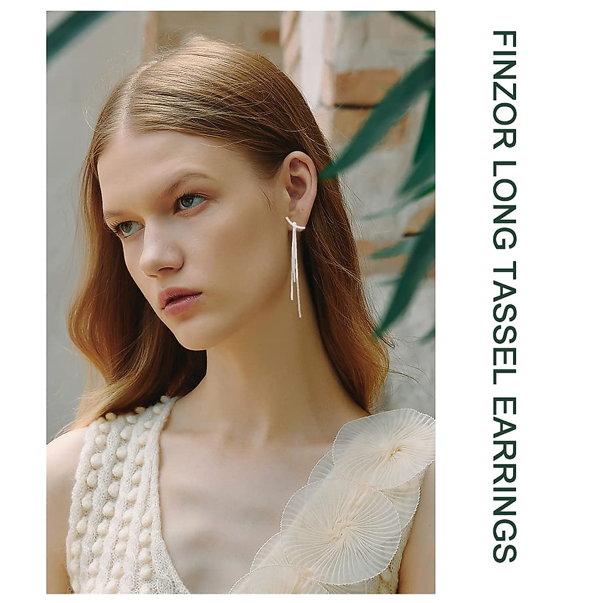 FINZOR 6 Pairs Long Tassel Dangle Drop Earrings for Women Punk Sleek Metal Chain Earrings Wedding Bridesmaid Jewelry（Silver）