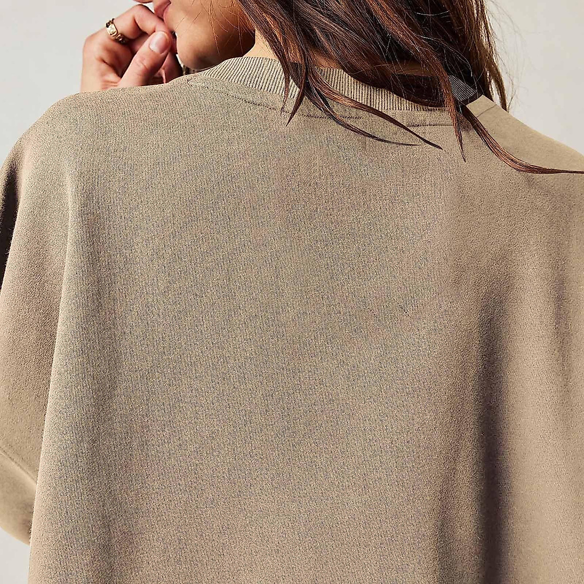 MFNDVD Orders Placed by me Women's Plus Size Sweatshirt Dress Crewneck Long Sleeve Pullover Patchwork Dress Short Fall Clothes Trendy 2025 Beige Dress for Women X-Large