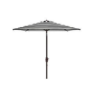 Safavieh PAT8404A Outdoor Iris Fashion Line Black and White 7'6" Square UV Protected Umbrella