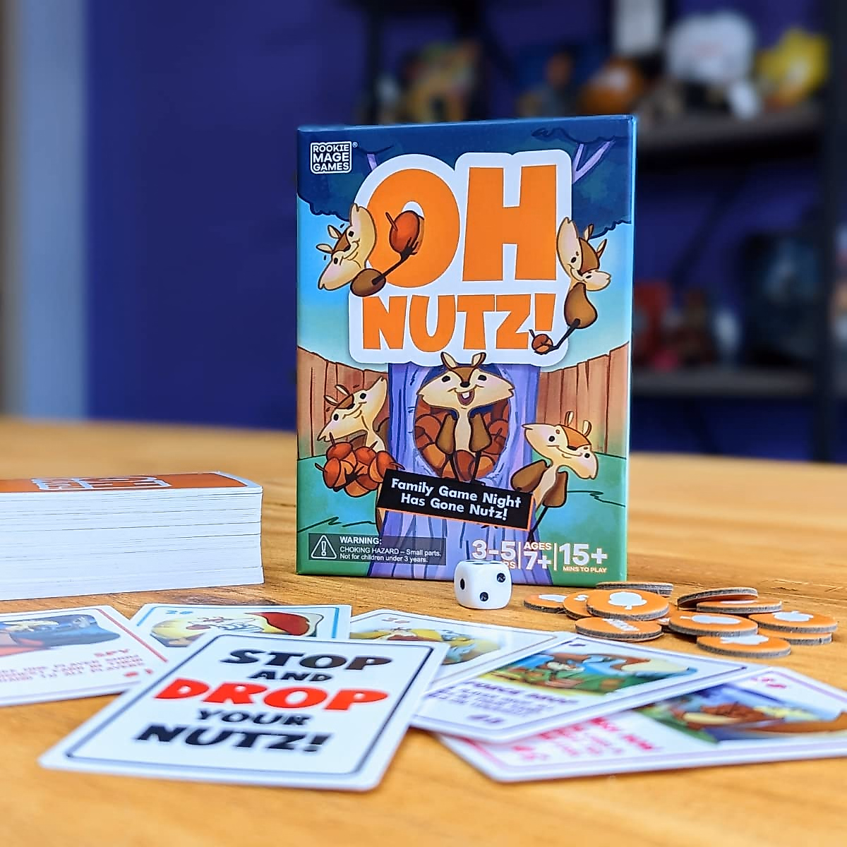 Rookie Mage Games Oh Nutz! - Fast-Paced Family Card Game - Family Game Night Has Gone Nutz! - Easy to Learn, Fun for Adults and Kids - Ideal for 3-5 Players Ages 7 and Up