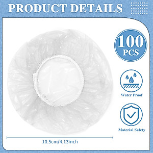 Baderke 100 Pcs Scrunchie Drink Covers Bulk Disposable Plastic Covers for Cups Covers for Drinks Protection Covers for Christmas Bar Club Adult Drink Beverage Stretchable (Clear)