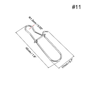 PATIKIL Fishing Snaps, 200 Pack 188LBS Stainless Swivel Tackle Kit Fishing Clips Lure for Saltwater Freshwater, Silver