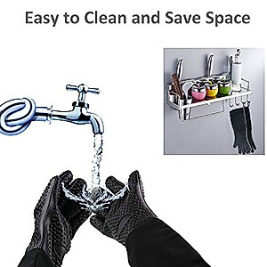 Extra Long Professional Silicone Oven Mitts with Quilted Liner, Durable Heat Resistant Oven Gloves, Heat Resistant Oven Gloves,1 Pair