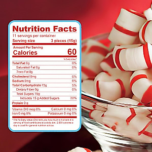 Soft Peppermint Candy Puff Christmas Mints - 2 Pounds Approx 175 Pieces - Mints Individually Wrapped Christmas Candy