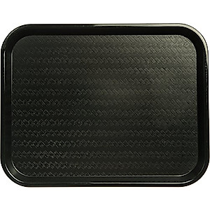 Carlisle FoodService Products Cafe Plastic Fast Food Tray, 14" x 18", Black, (Pack of 12)