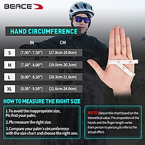BEACE Cycling Gloves Bike Gloves Biking Gloves(Rose Red) with Touch Screen-Full Finger Road Gloves Mountain Bike Gloves Anti-Slip Silicone Palm for Men Women