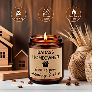 LEADO Badass Homeowner Candle - Housewarming Gifts for New House, Housewarming Gifts, House Warming Gifts, New Home Gifts for Home, First Home - Funny Housewarming Gifts for Women, Men, Friends