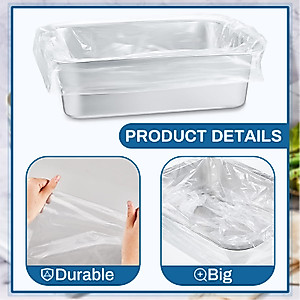 Wesiti 50 Pieces Meat Lug Liners Bucket Liner Bags Plastic Meat Bags for Food Storage, 23.62 x 23.62 Inches