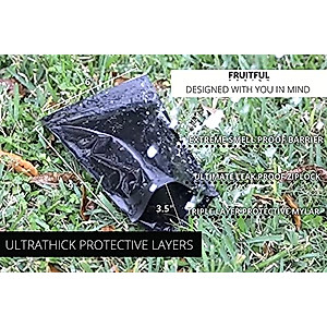 [125 BAGS] Smell Proof Bags 6x9 Inch-Black Ziplock Bags [5Mil] For Packaging Bags, Food Storage Bags, Dispensary Packaging &More - Airtight Sealable Mylar Bags With Aluminum Insides by FRUITFUL DESIGN