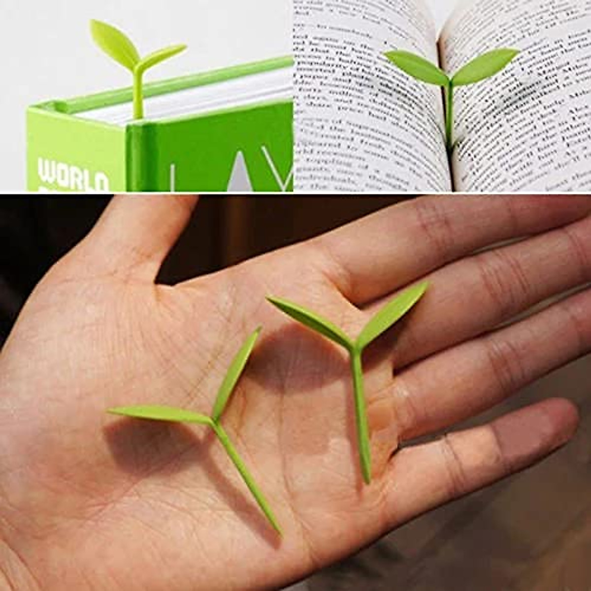 Silicone Sprout Bookmarks, Grass Buds Bookmarks Little Leaves Bookmarks, Little Grass Bud Bookmarks Creative Stationery Student Gifts(Pink)