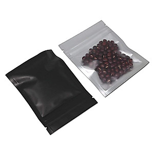 PABCK 300 Pack Matte Black Resealable Zipper Lock Food Storage Heat Seal Bags