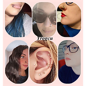 Yrogcu 20G Gold 12mm Hinged Nose Ring Hoop Double Row Diamonds Septum Piercing Jewelry Cartilage Earrings Stainless Steel Helix Earring Hoop Daith Lip Eyebow Belly Ring with Shiny Clear CZ