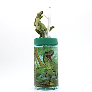 SIP WITH ME Regional T-Rex Cup, Kids Water Bottle, Toddler Cups, Tumbler with Lid and Straw, Travel Sippy Cup for Water or Milk, Kids Cups with Lids for Toddlers 3 and Up, BPA Free Plastic, 12 oz