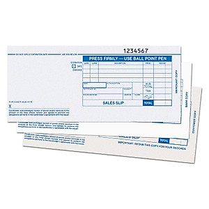 TOPS 38538 Credit Card Sales Slip, 7 7/8 x 3-1/4, Three-Part Carbonless, 100 Forms