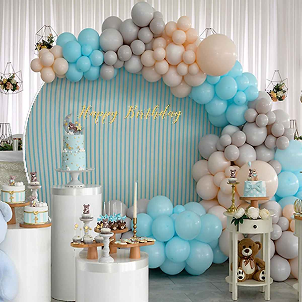 6.6FT Round Backdrop Stand, Wedding Metal Circle Balloon Arch Kit Frame Flower Ring Stand for Wedding Birthday Party Ceremony Anniversary Graduation Photo Background Decoration, White