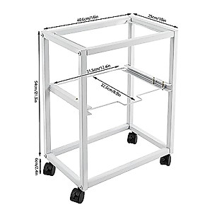 LyeXD 2 Tiers Metal Rolling File Carts w/Wheels, Modern Hanging Files Frame Files for Documents, Movable Pull-Out File Folder Rack Rolling File Organizer for Office, Classroom, White