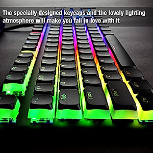 GUNMJO Golf Pudding PBT Doubleshot Keycaps for Gaming Keyboard with Cherry MX Switches, Spherical PBT Keycaps for Backlit Mechanical Keyboard, OEM Profile 111 Keys with 6.25U Space Bar, Black Color