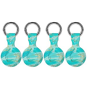 Abstract Background in Blue Air Tag Tracker Case Cover for AirTag Holder Protector Storage Bag