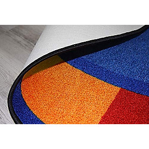 KidCarpet.com Colors Semicircle Classroom Carpet, 12' x 6'