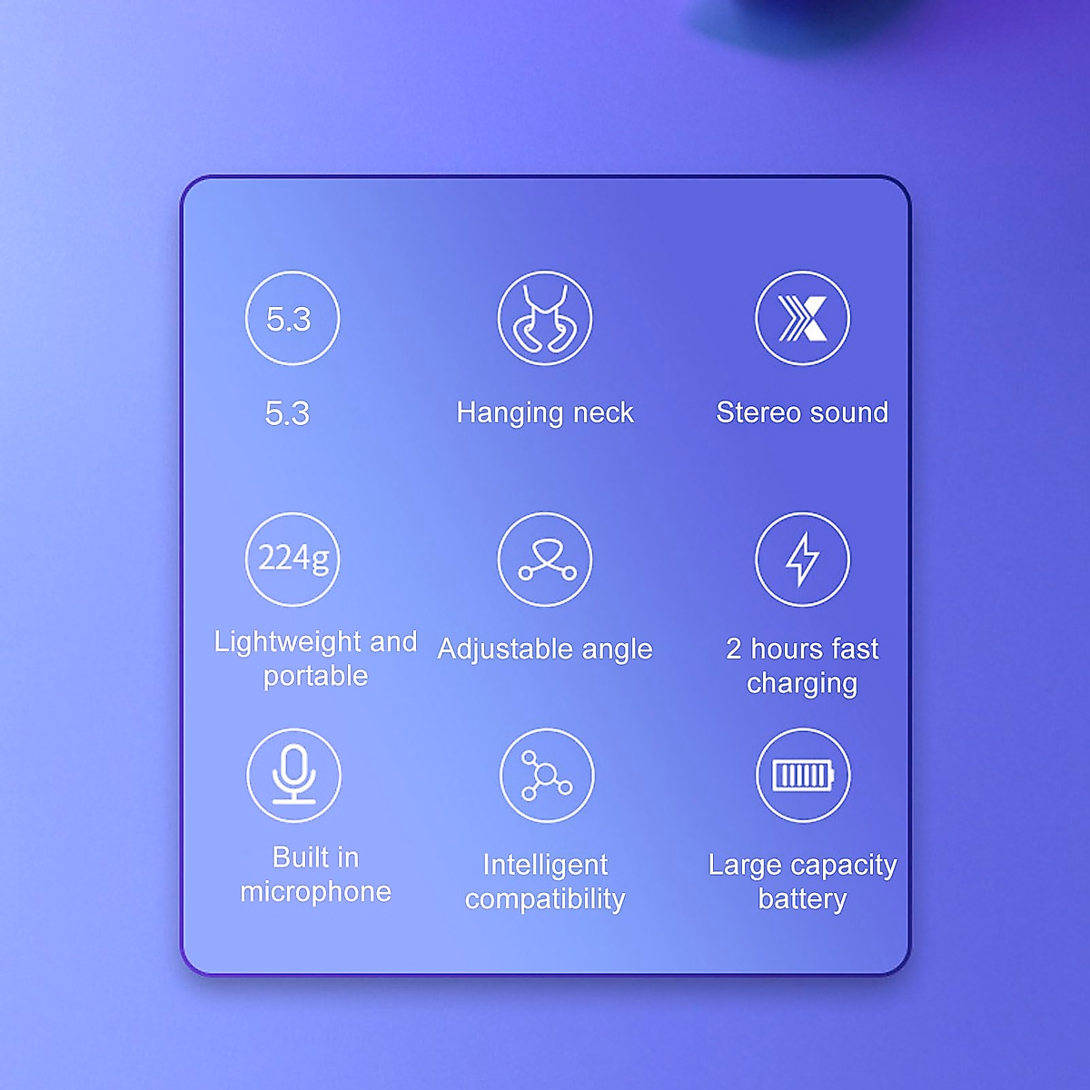 Gugxiom Neckband Bluetooth Speaker, Neck Speaker, Portable Portable Speaker, Built in 3W x 2 Speaker System, with Noise Canceling Mic, BT5.3, for Home Sports Im