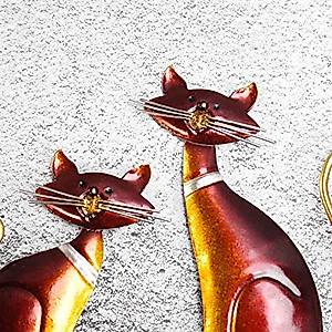 Tooarts Wall Mounted Key Holder Iron Cat Wall Hanger Hook Decor 4 Hooks for Coats Bags Wall Mount Clothes Holder Decorative Gift