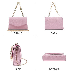 Women Sparkling Glitter Evening Handbag Top Handle Clutch Purse for Wedding Party Prom Cocktail Bridal